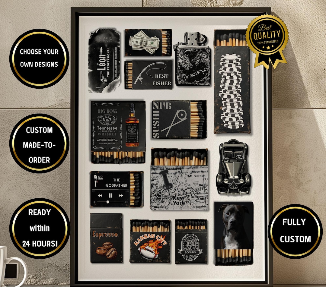 PREMIUM CUSTOM MATCHBOOK Art Gifts for Boyfriend Digital Matchbox Gift ...