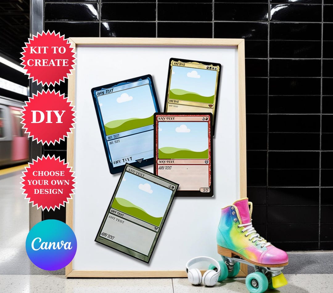 Custom Game Card Template: Editable Fantasy Design (canva Template) - Etsy