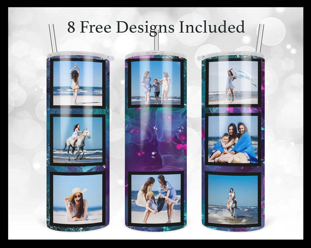 Purple Dream Photo Frame Tumbler, 20oz Skinny Straight & Tapered ...