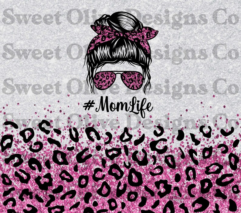 Mom Life Pink Leopard PNG, 20oz Skinny Straight & Tapered Tumbler ...