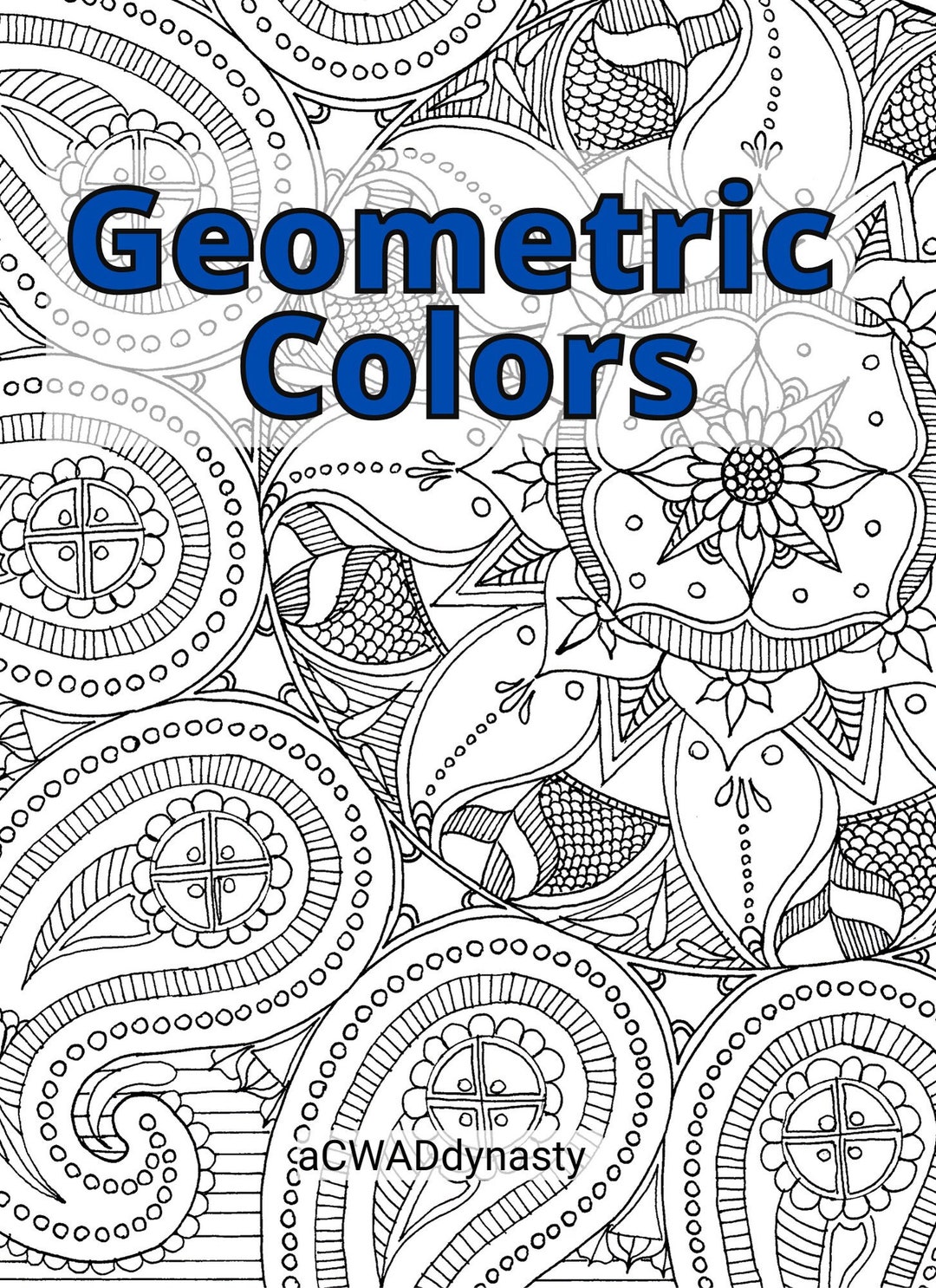 Coloring Pages | Flowers & Geometric Shapes - Etsy