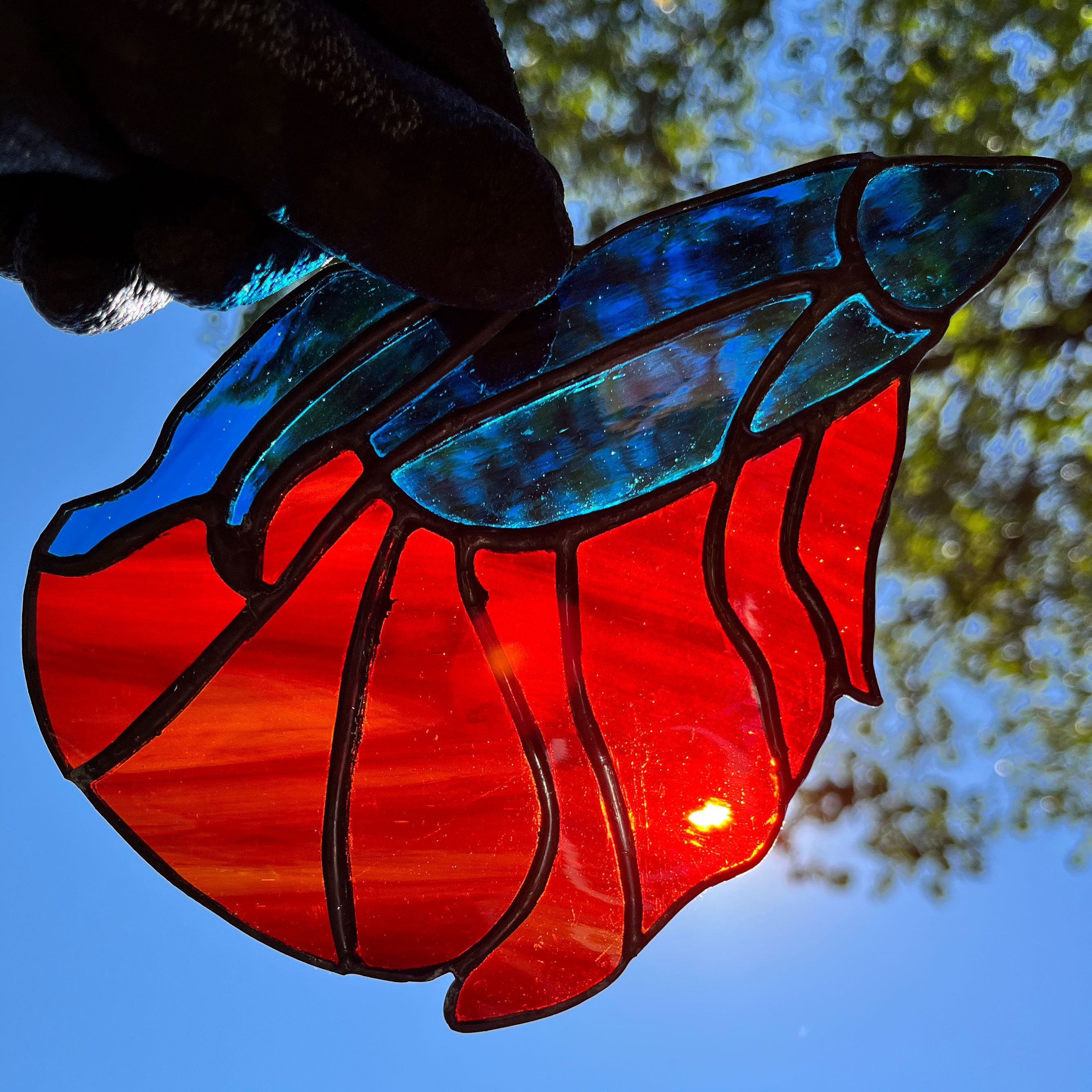Stained Glass Betta Fish Suncatcher Handcrafted Art for Your Home - Etsy