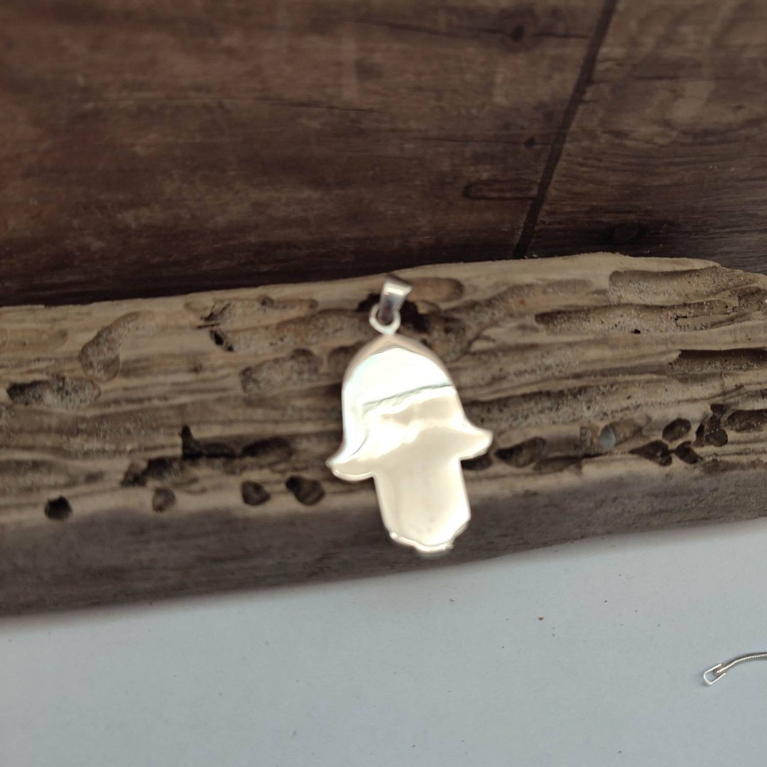 925 Silver Pendant Fatima Hand, 925 Silver Pendant, Hamsa, Engraving ...