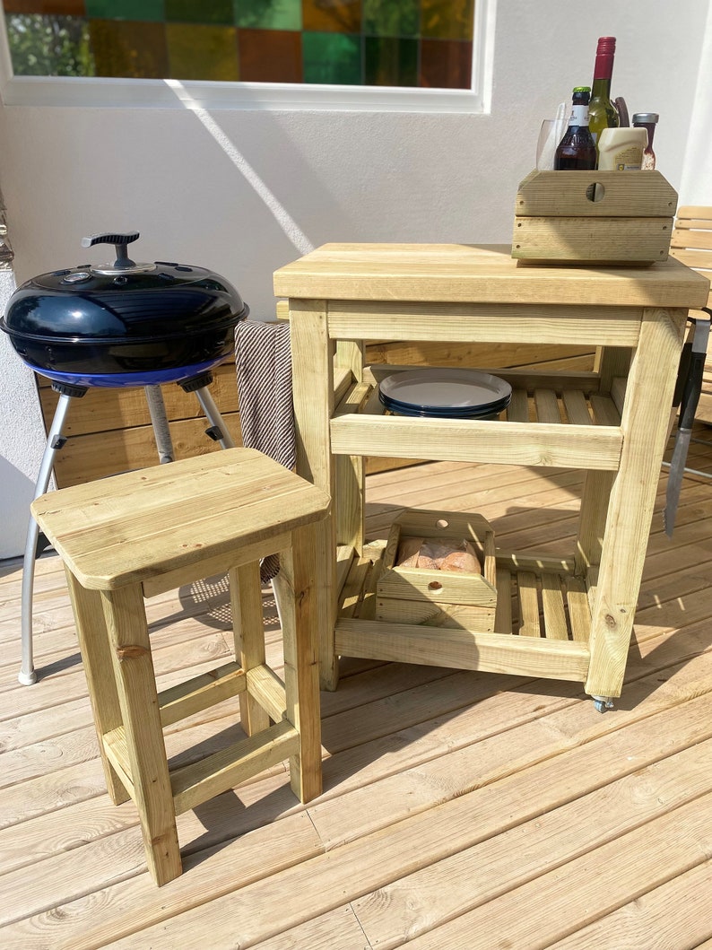Outdoor Wooden Barbecue / Pizza Trolley / Table - Etsy