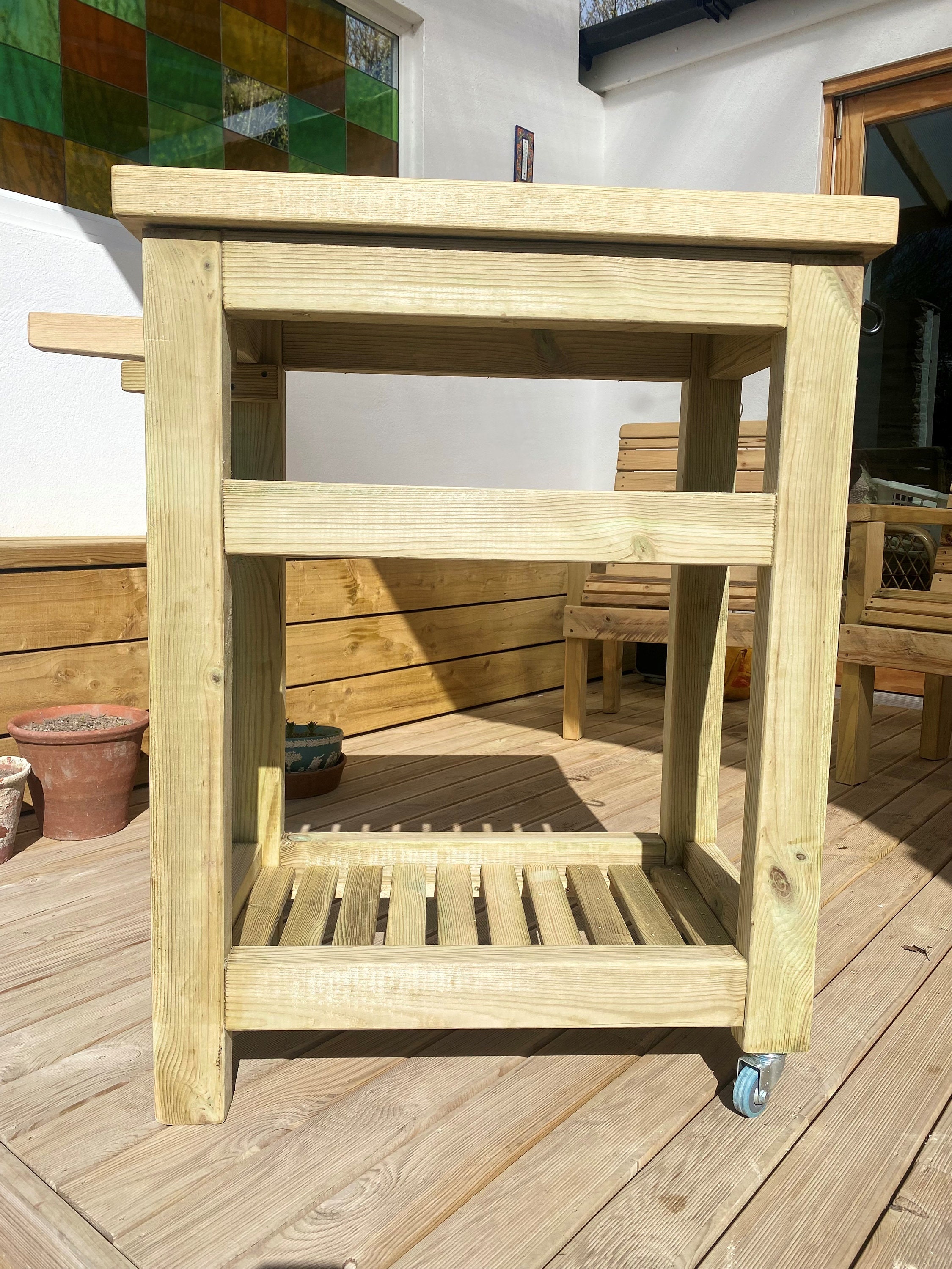 Outdoor Wooden Barbecue Pizza Trolley Table - Etsy