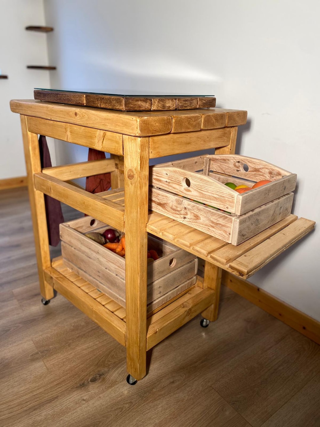 Handmade Large Kitchen Trolley (farmhouse) - Etsy UK