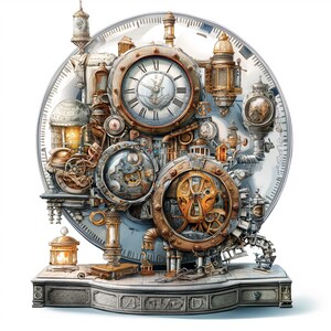 Set of 16 Steampunk Clockworks Contraptions - Intricate High Res ...
