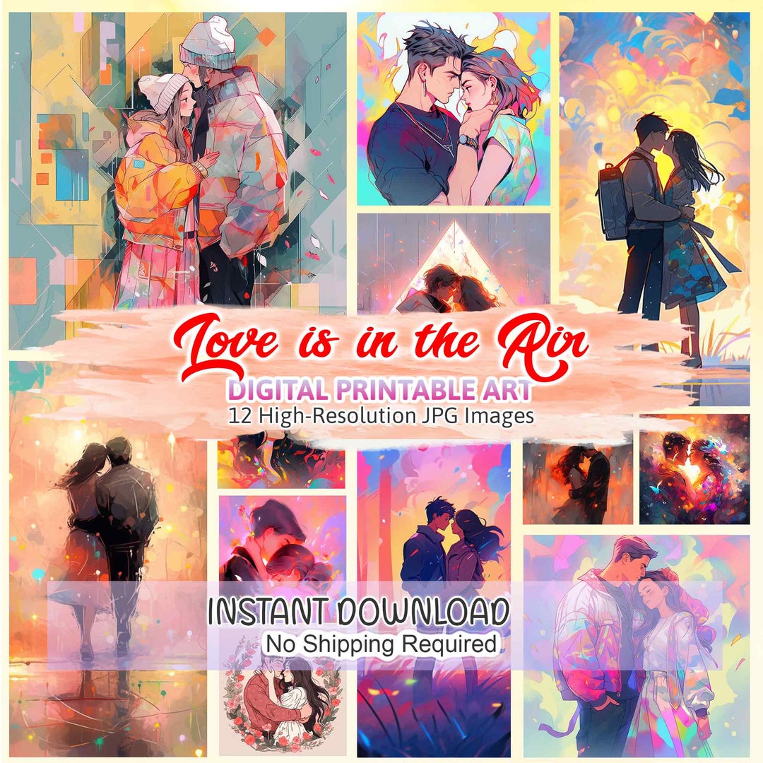 Love is in the Air: Set of 12 High-res Printable Digital Cliparts ...