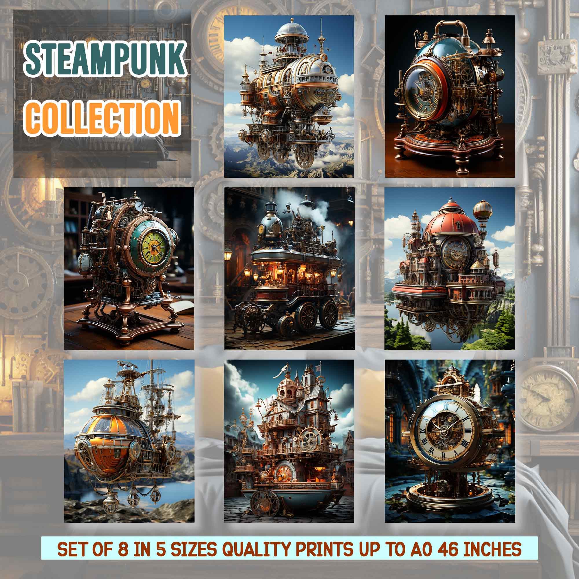 Steampunk Contraptions Digital Art Collection - 8 High-res JPG Images ...