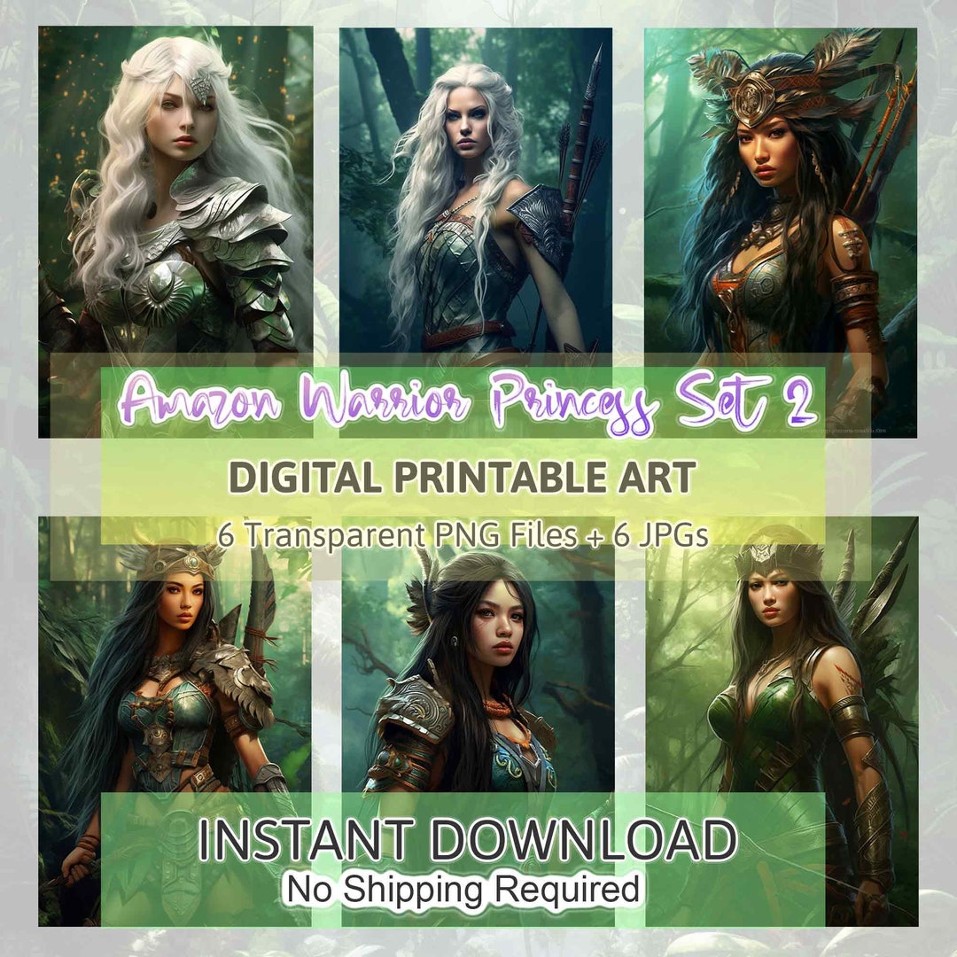 Amazon Warrior Princess Hi-res Printable Digital Art Clipart Commercial ...