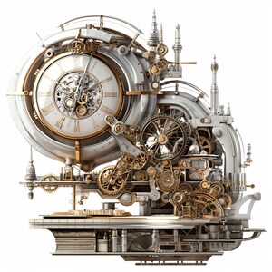 Set of 16 Steampunk Clockworks Contraptions - Intricate High Res ...