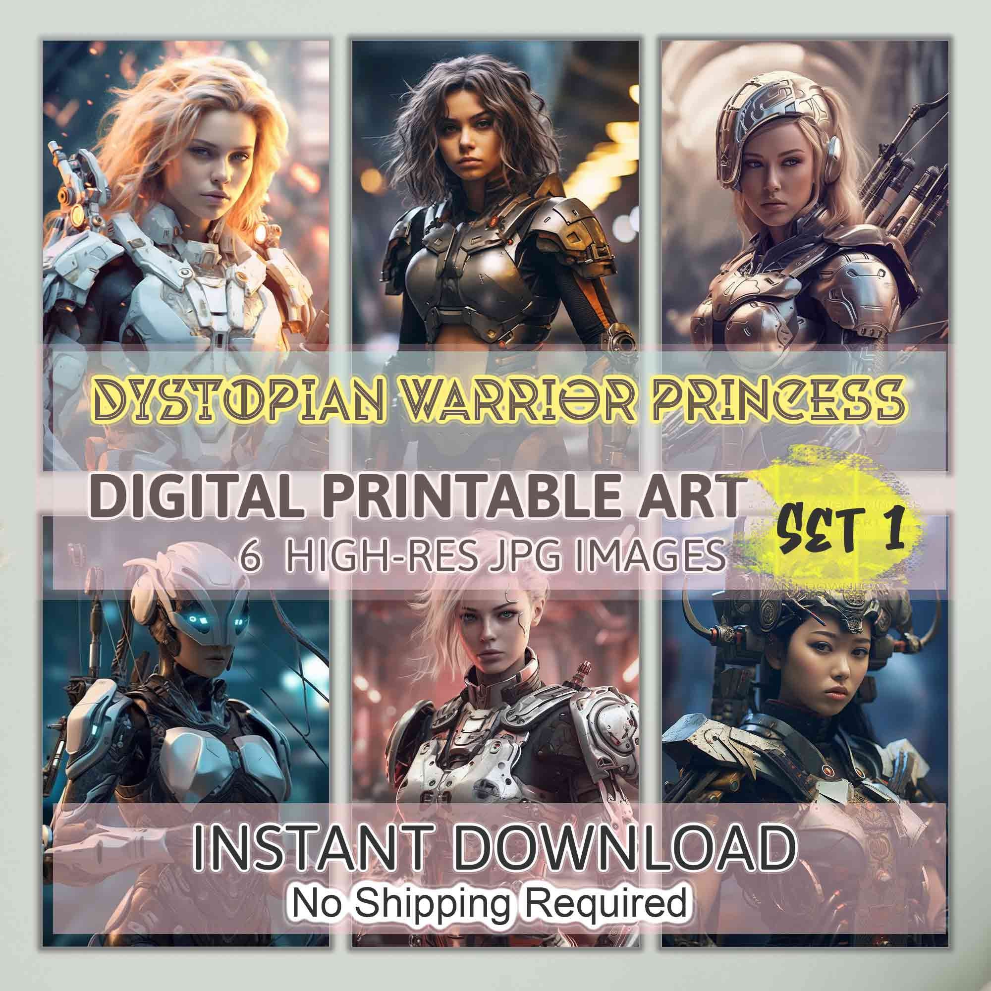 Dystopian Warrior Princess Hi-res Printable Digital Art Clipart ...