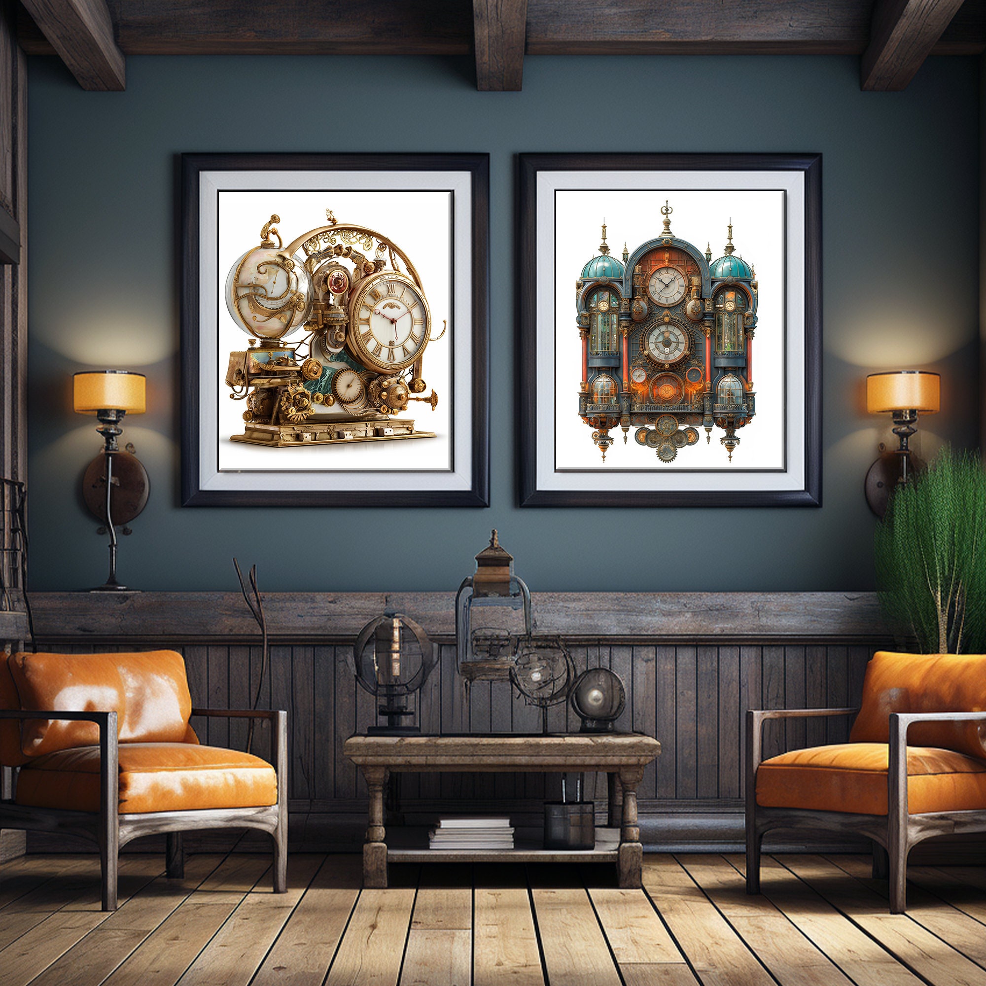 Set of 16 Steampunk Clockworks Contraptions - Intricate High Res ...