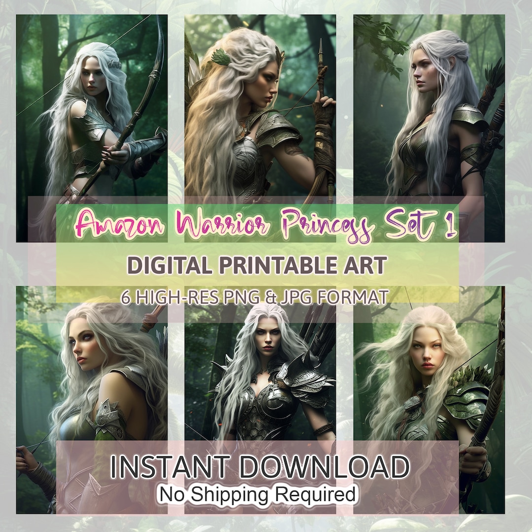 Amazon Warrior Princess Hi-res Printable Digital Art Clipart Commercial ...