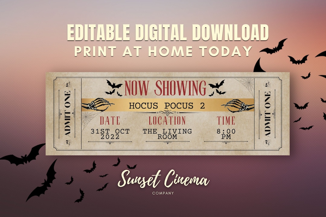 DIGITAL TICKET Only-digital Download-movie Ticket-personalised Ticket ...