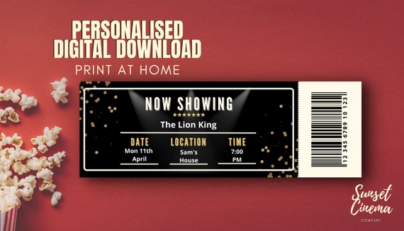 DIGITAL TICKET ONLY Digital Download Movie Ticket | Etsy