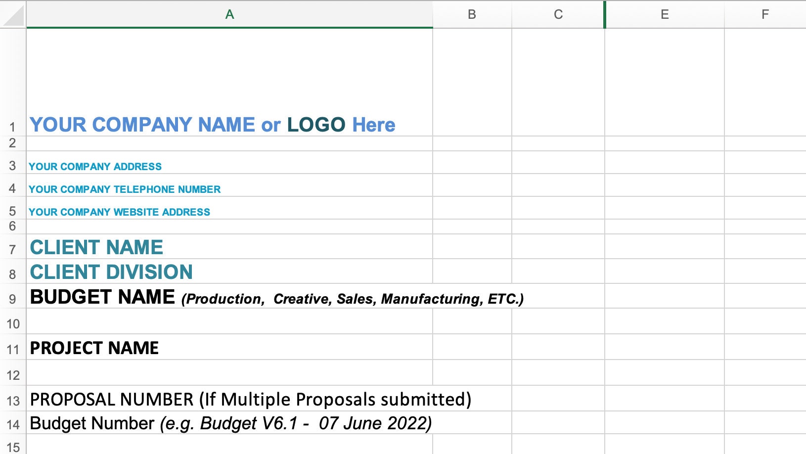 Small Business Excel Budget Template - Etsy