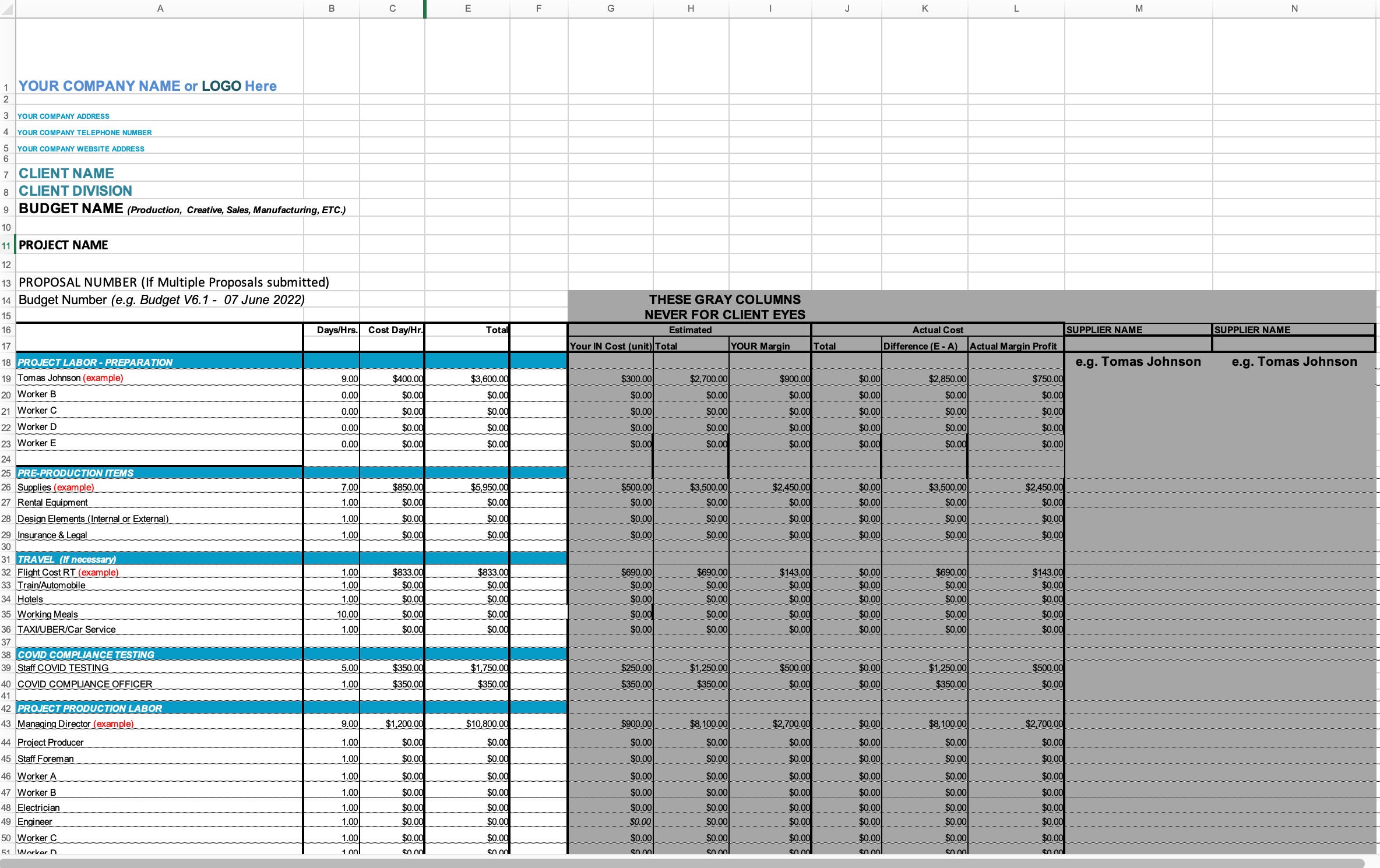 Small Business Excel Budget Template - Etsy