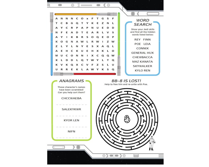 Star Wars Childrens Activity Book - Star Wars Birthday - Party Favors ...