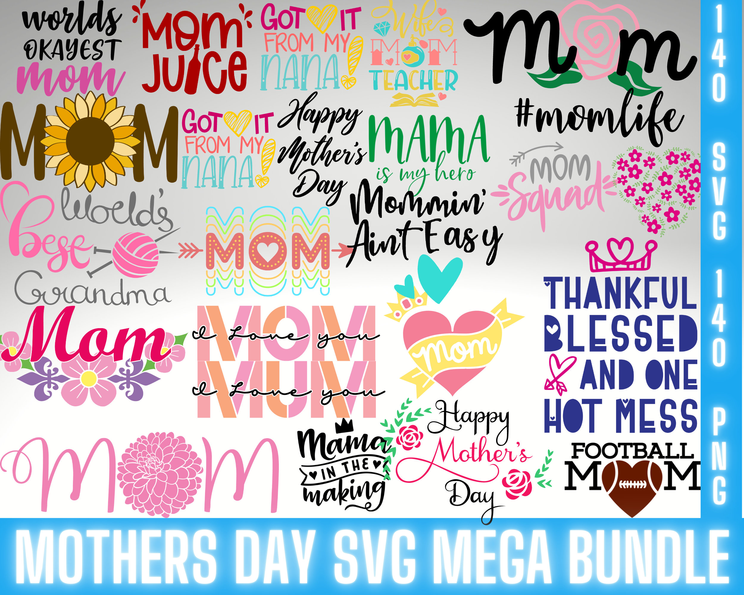 Mothers Day SVG Mega Bundle, Mom SVG Bundle, Mom Life Svg, Mama SVG ...