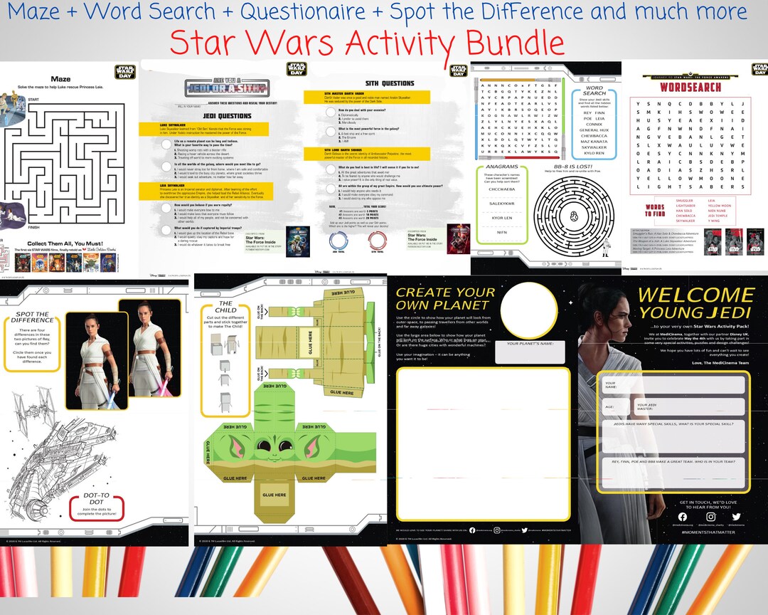 Star Wars Childrens Activity Book - Star Wars Birthday - Party Favors ...