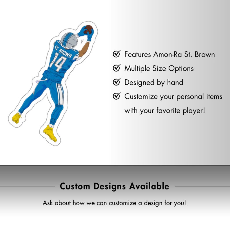 Amon-ra St. Brown Celebrating Sticker, Gift for Detroit Fan, High ...