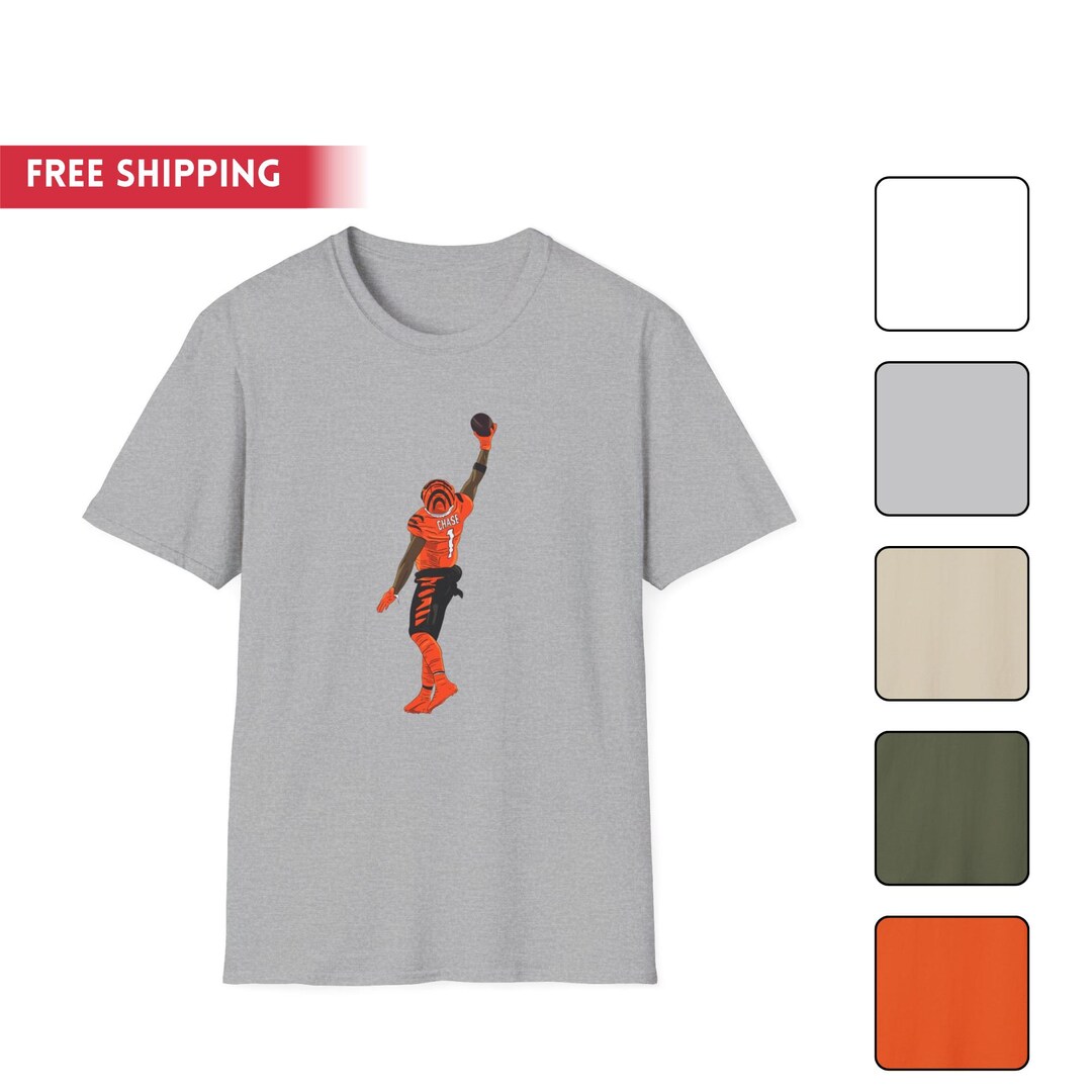 Ja'marr Chase One Handed Catch Cincinnati Softstyle T-shirt, High ...