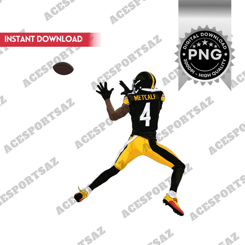 DK Metcalf Celebrating Pittsburgh PNG High Quality Instant Digital ...