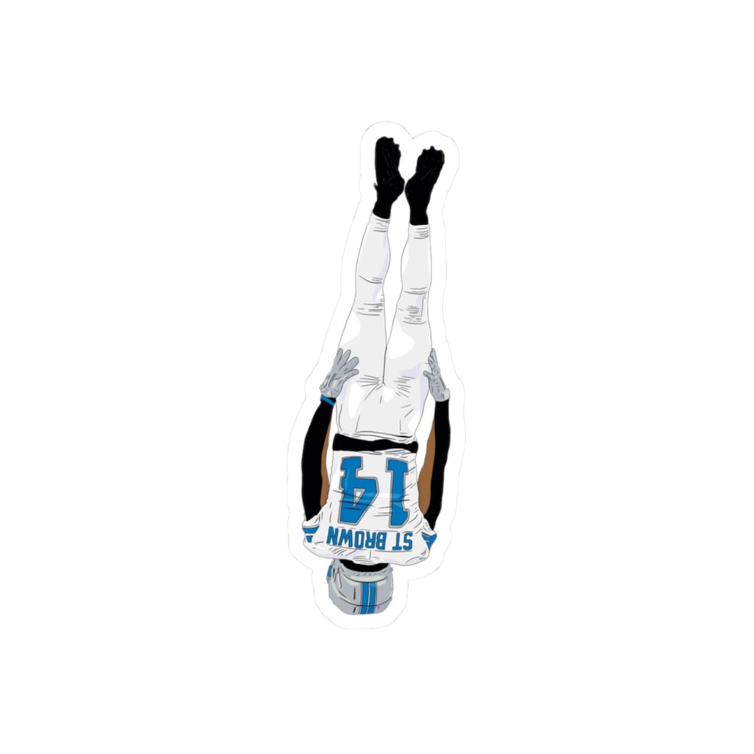 Amon-ra St. Brown Headstand Celebration Detroit Sticker, Sports Vinyl ...