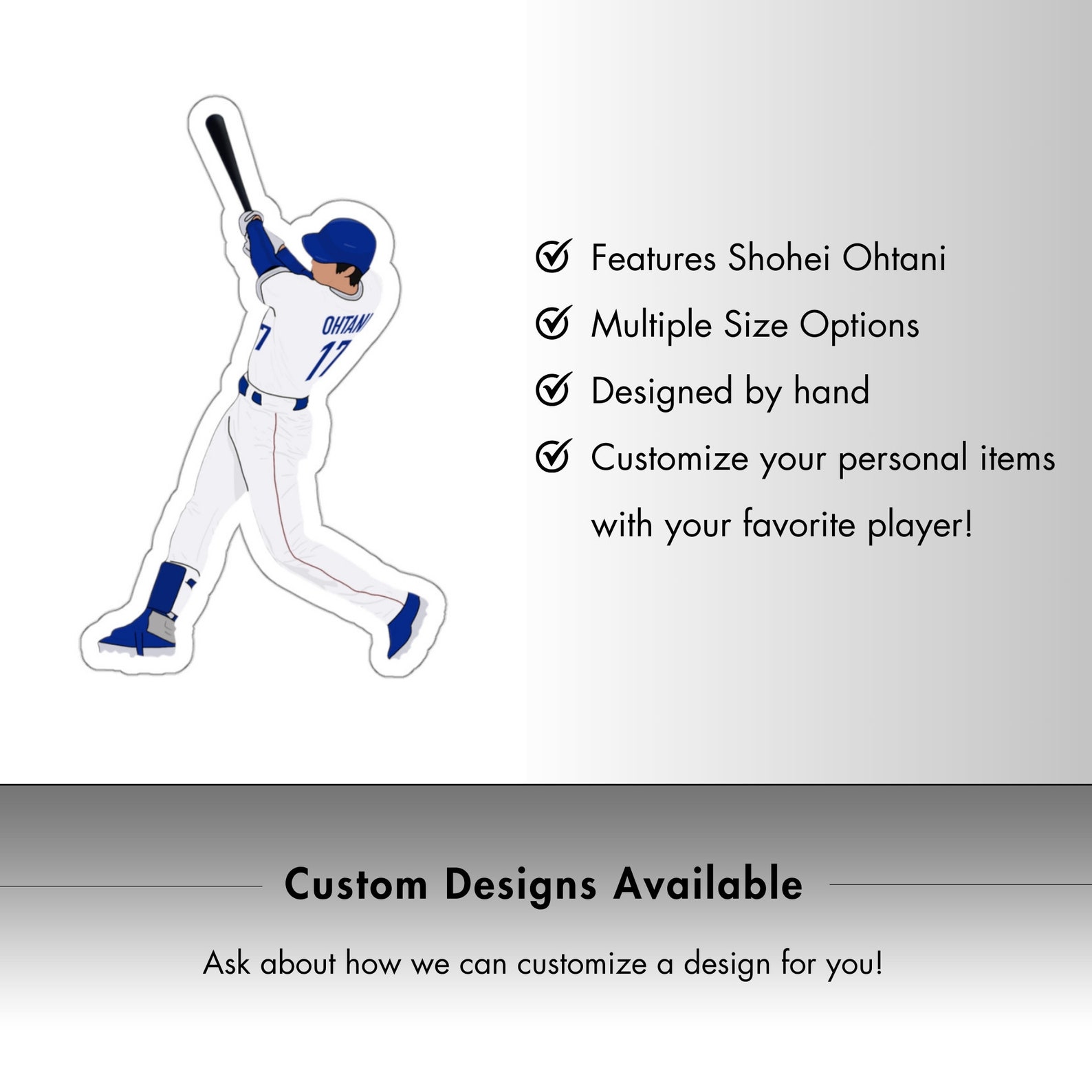 Shohei Ohtani Home Run Swing Faceless Los Angeles Baseball Sticker - Etsy