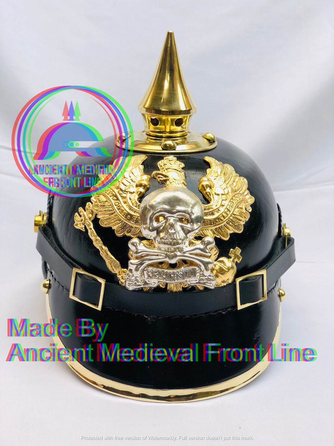 Garman Pickelhaube Brunswick With Skull Pickelhaube Spiked Helmet - Etsy UK