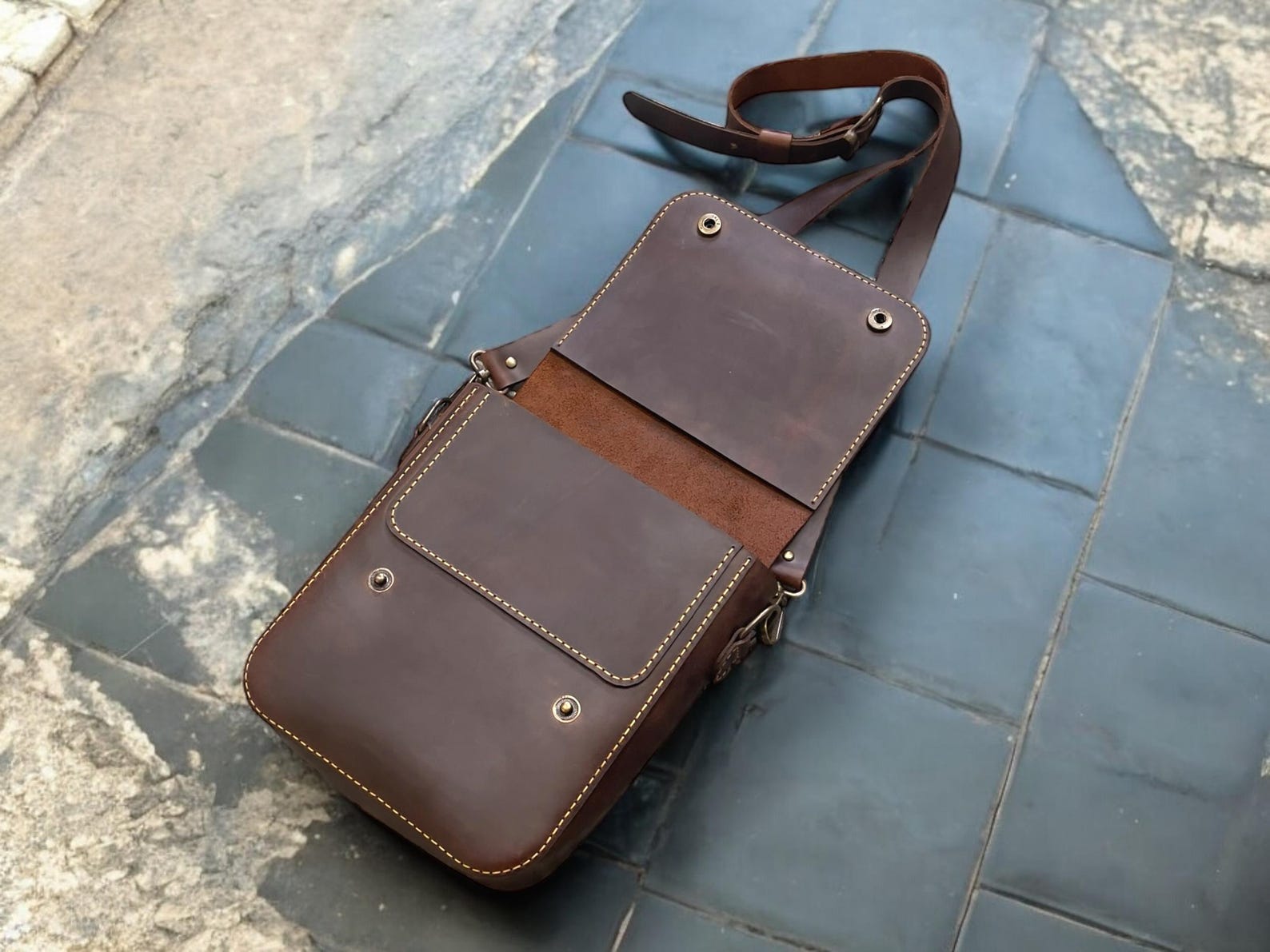 Leather Messenger Bag PDF Pattern | Steampunk Crossbody Template ...