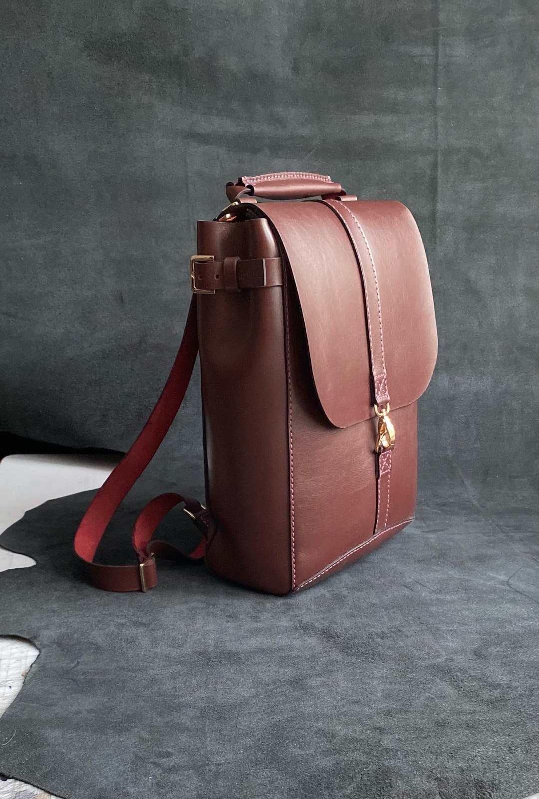 Leather Backpack PDF Pattern | Woman Backpack Template | Handmade ...