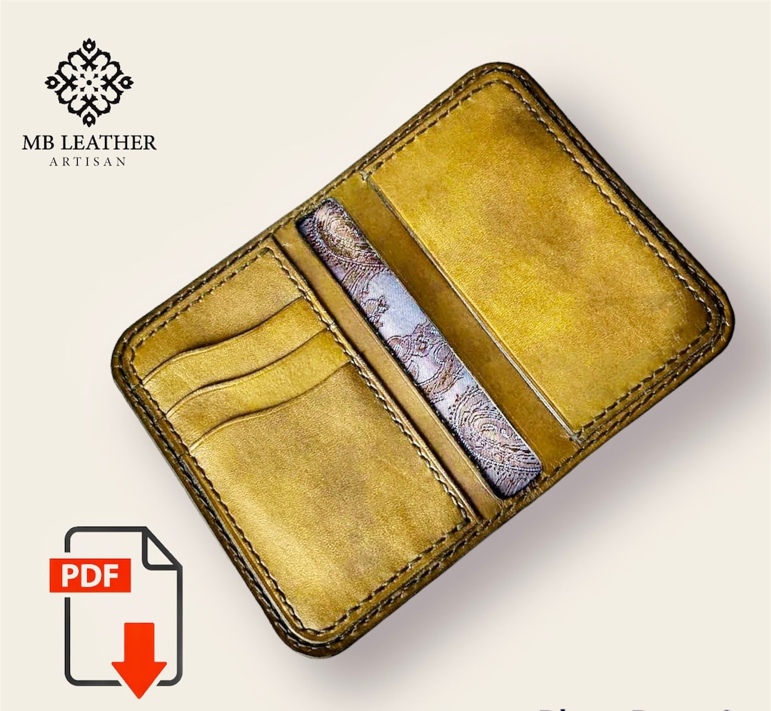 PDF Template - Leather Wallet Pattern - Leather DIY - Pdf Download ...
