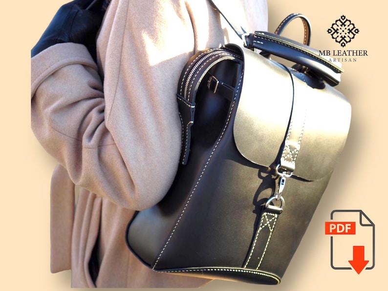 Leather Backpack PDF Pattern Woman Backpack Template - Etsy