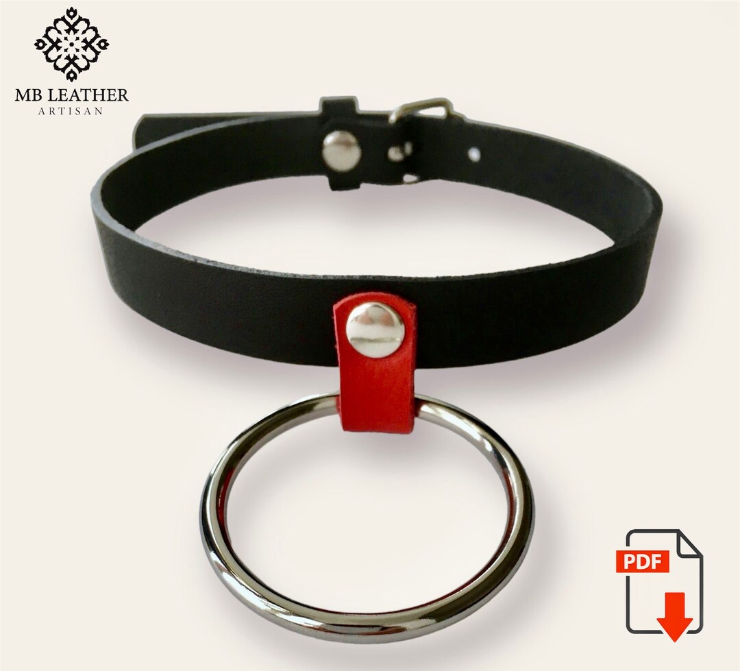 PDF Pattern Leather BDSM Harness Pattern - Leather Choker Template ...