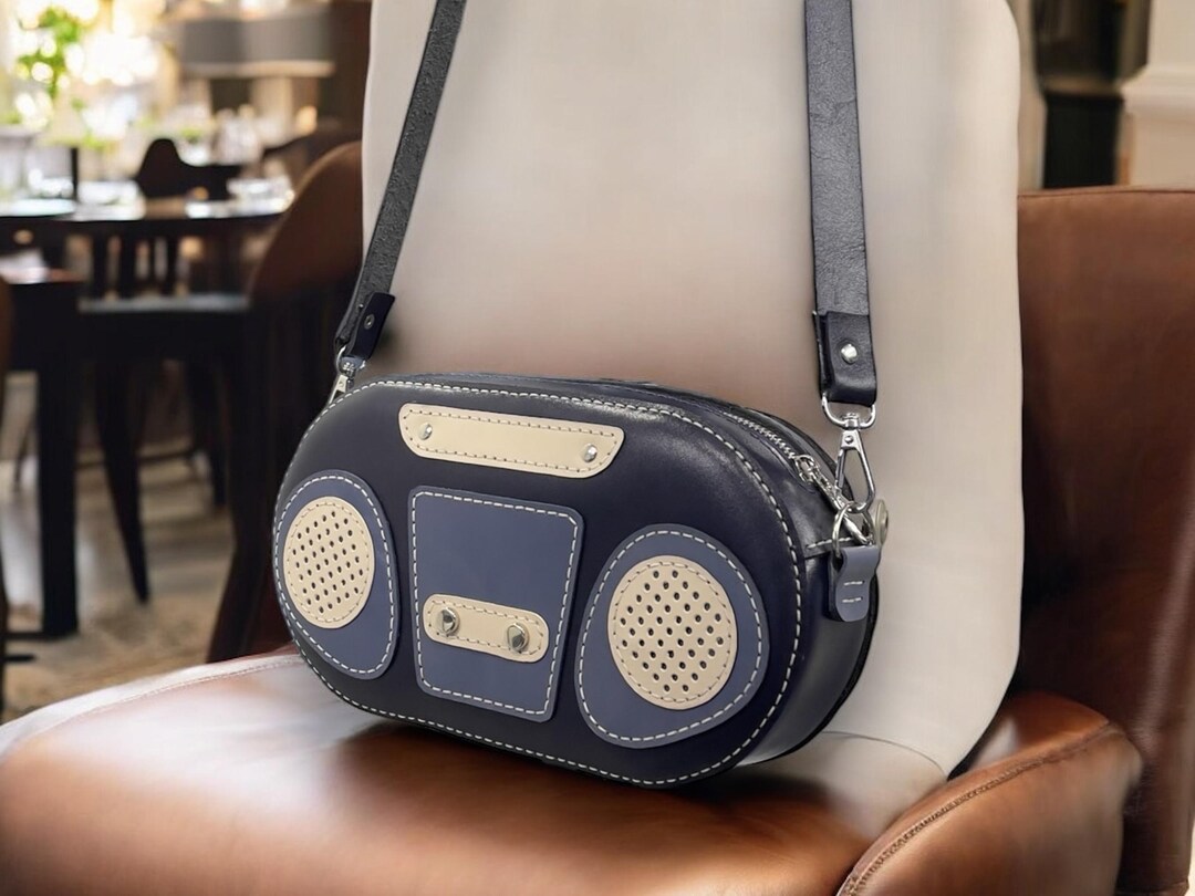 PDF Pattern – Retro Leather Boombox Bag | DIY Crossbody Stereo Radio ...
