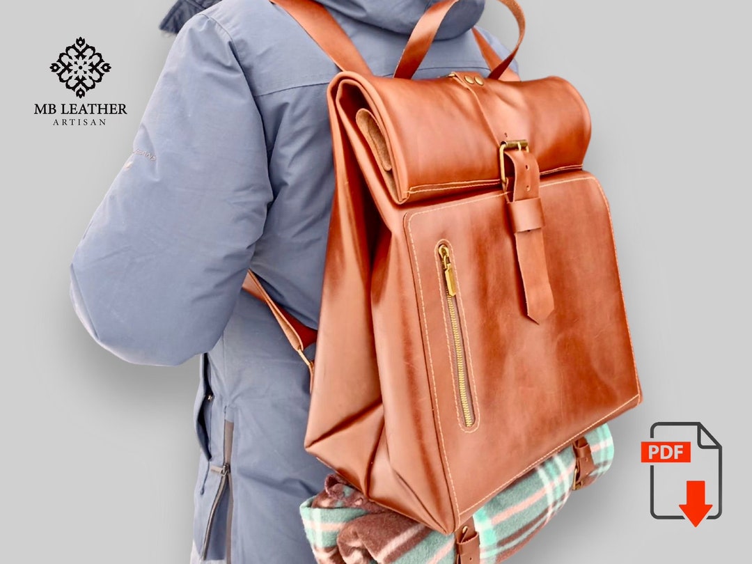 Leather Backpack PDF Pattern | Woman Backpack Template | Handmade Leather Backpack Digital Pdf ...