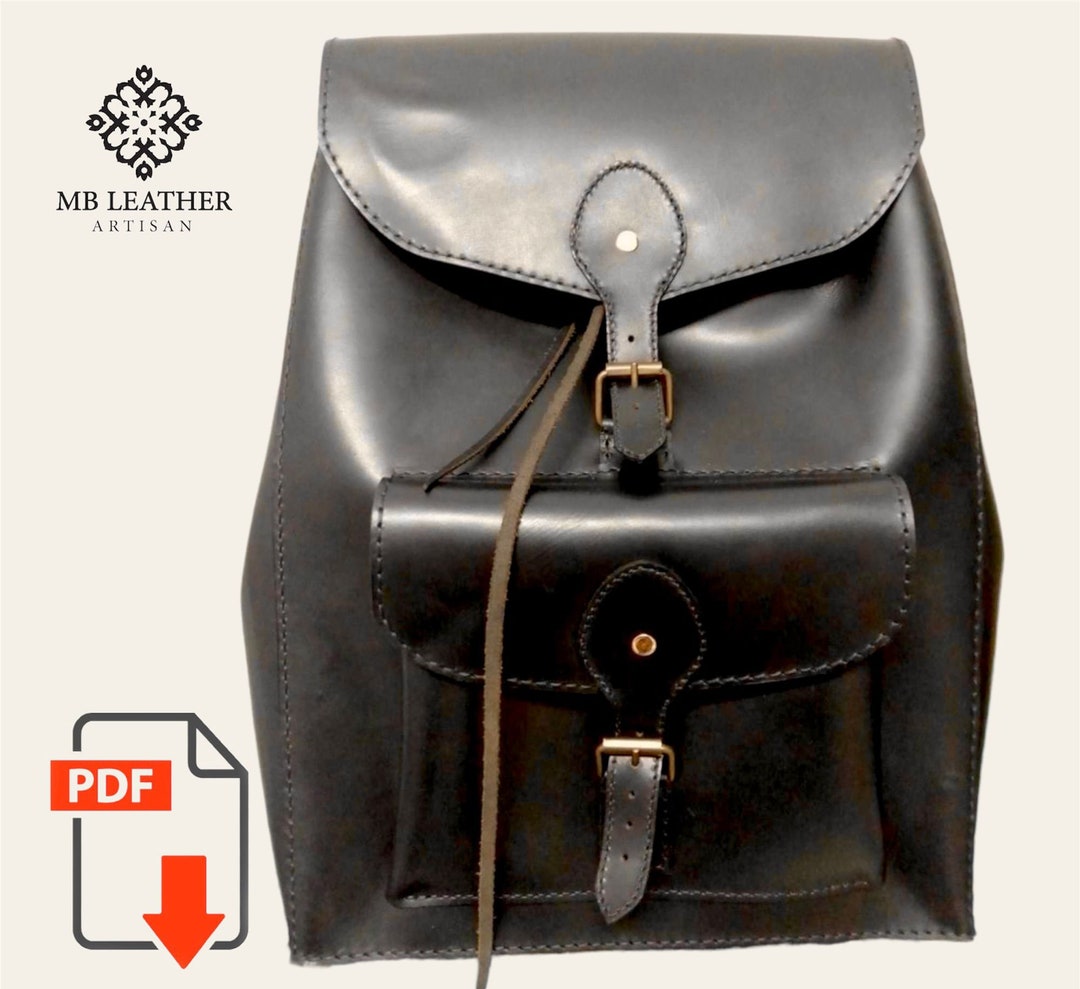Leather Backpack PDF Pattern | Woman Backpack Template | Handmade Leather Backpack Digital Pdf ...