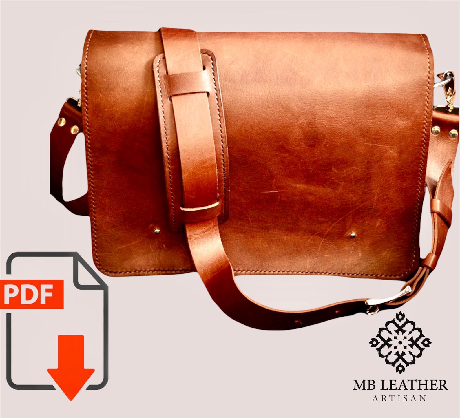 PDF Pattern Leather Messenger Bag Man Messenger Bag Woman - Etsy