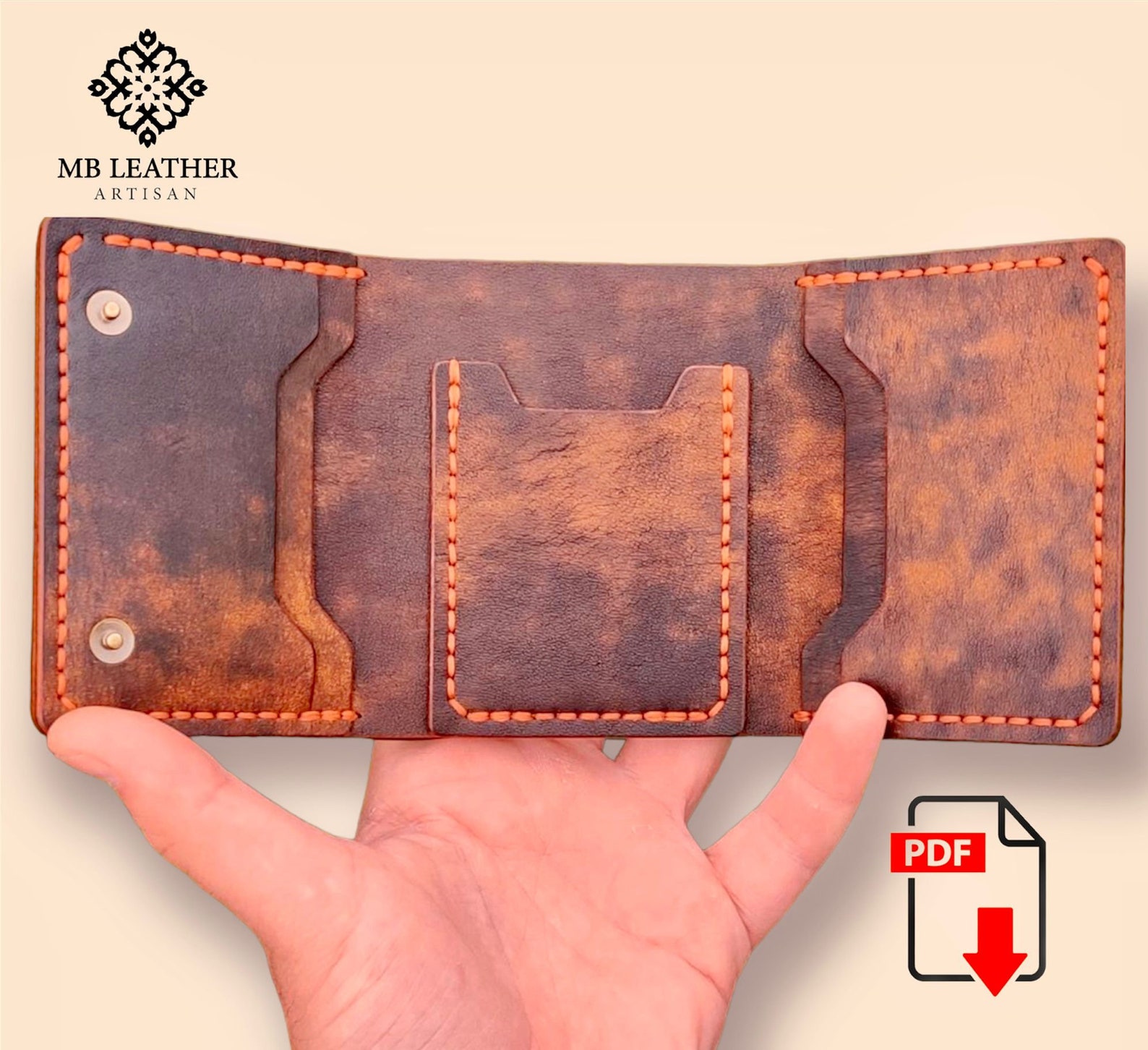 PDF Template Leather Wallet Pattern Leather DIY Pdf - Etsy