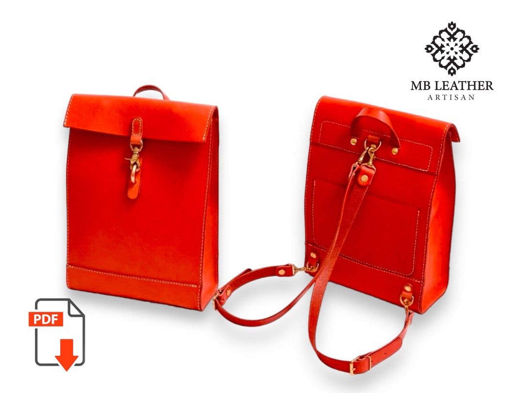Leather Backpack PDF Pattern | Woman Backpack Template | Handmade Leather Backpack Digital Pdf ...