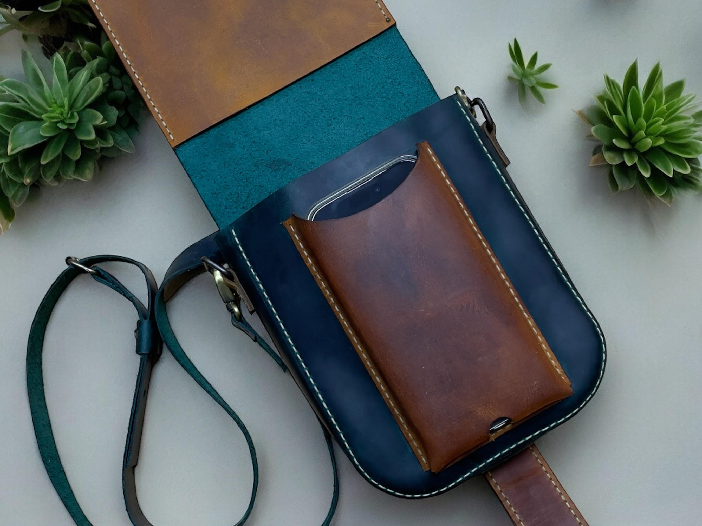 Leather Phone Bag PDF Pattern, Handmade Cellphone Bag Template (digital ...