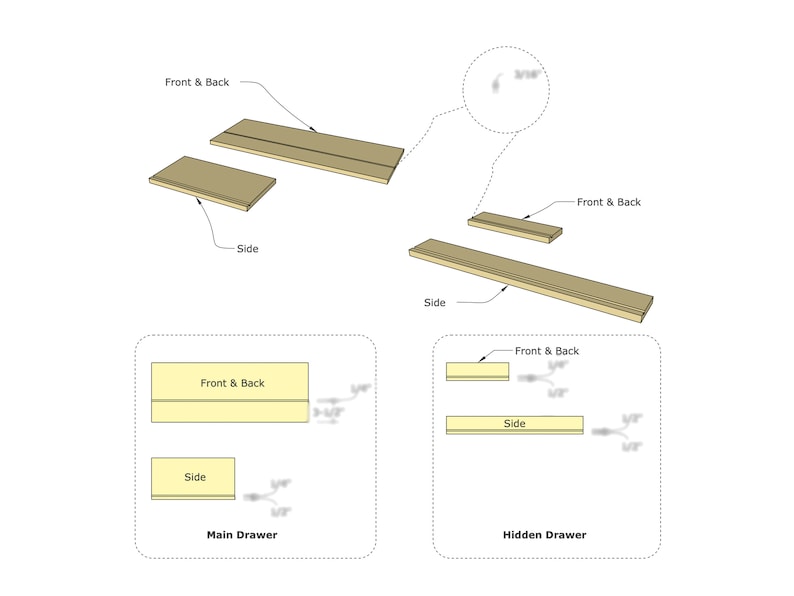 Custom Wooden Hidden Drawer Plan for Closets, Shelves, Cabinets ...
