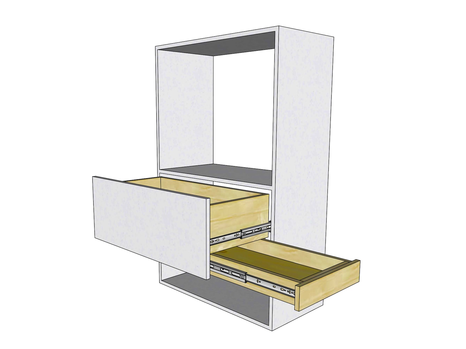 Custom Wooden Hidden Drawer Plan for Closets, Shelves, Cabinets ...