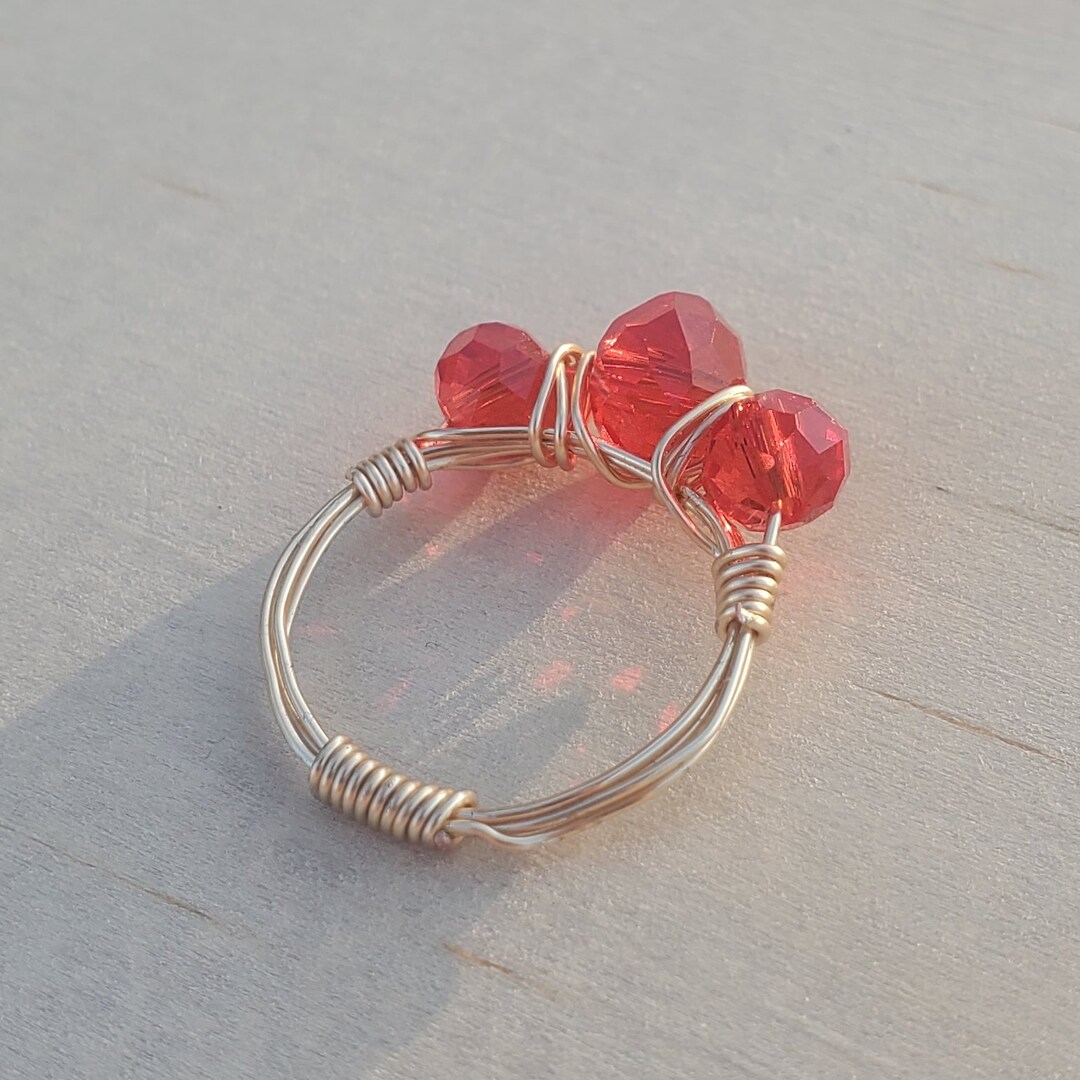 Ruby Red and Guilded Gold Ring - Etsy