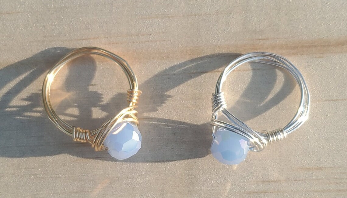 Periwinkle Wire Rings - Etsy