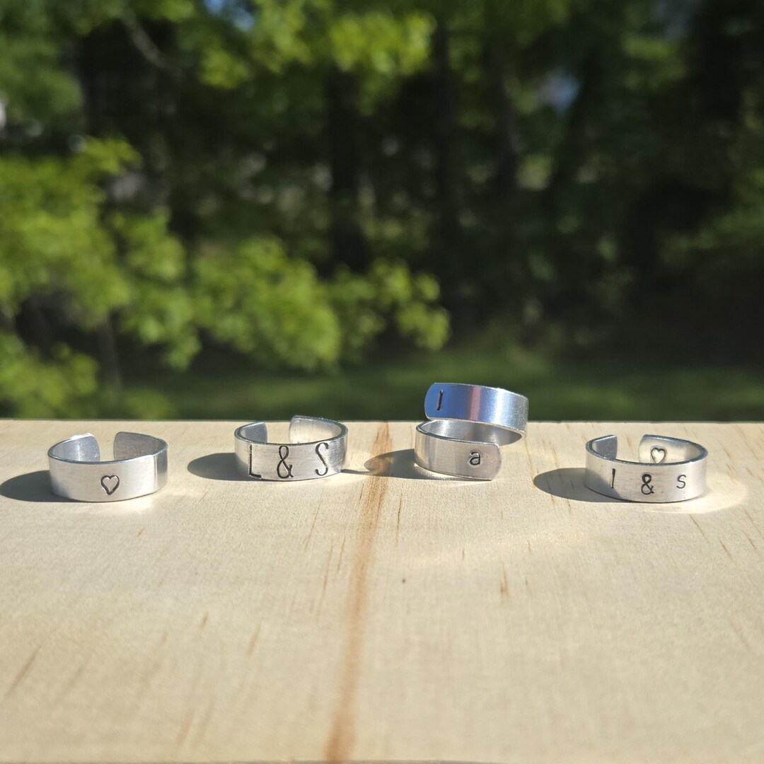 Customizable Stamped Aluminum Rings - Etsy
