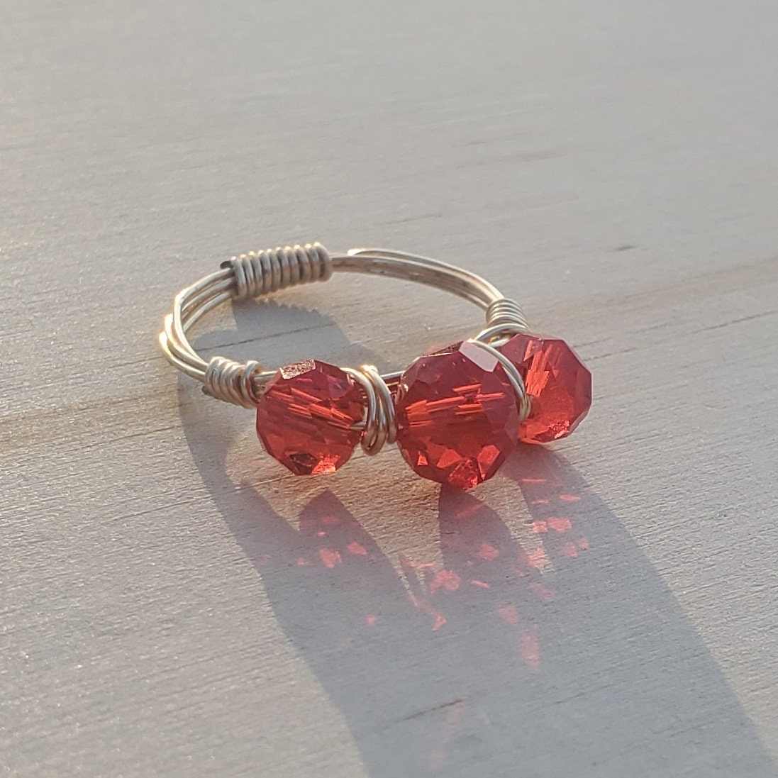 Ruby Red and Guilded Gold Ring - Etsy