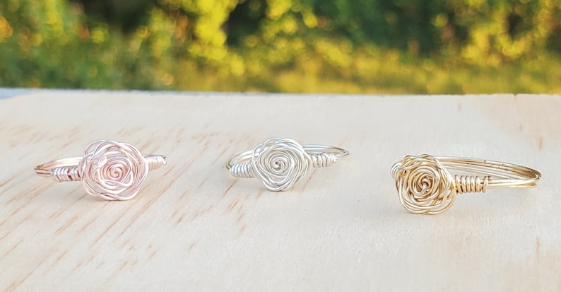 Wire Rose Rings - Etsy